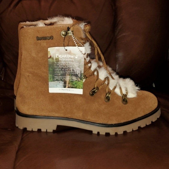 BearPaw | Shoes | Bearpaw Vanna Suede Fur Low Heel Outdoor Boots | Poshmark